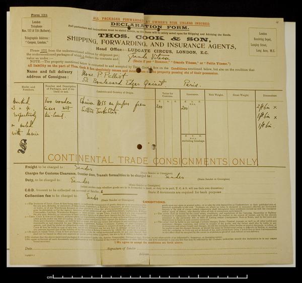 Collection object "Or. Ms. 13114/1/4" • Shipping declaration form ...