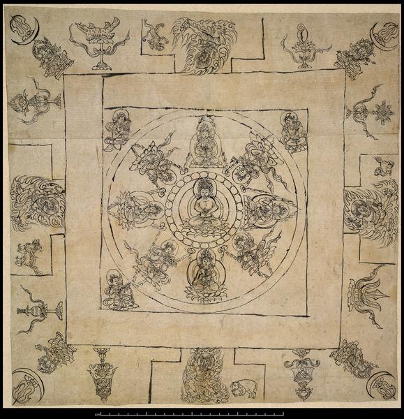 Collection object "1919,0101,0.173" • Buddhist magic diagram or Maṇḍala ...