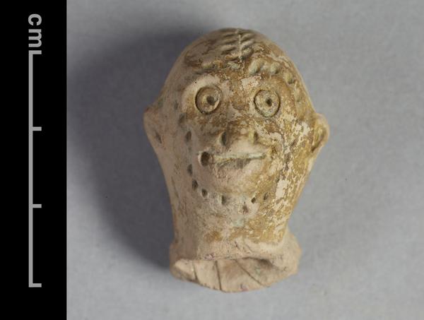 Collection object "MAS.117" • Clay head of a monkey. This is ...